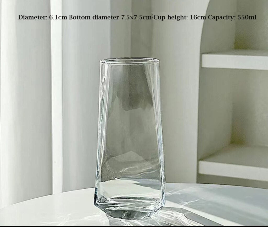 Square bottom juice cup fruit tea soda sparkling water cold drink glass